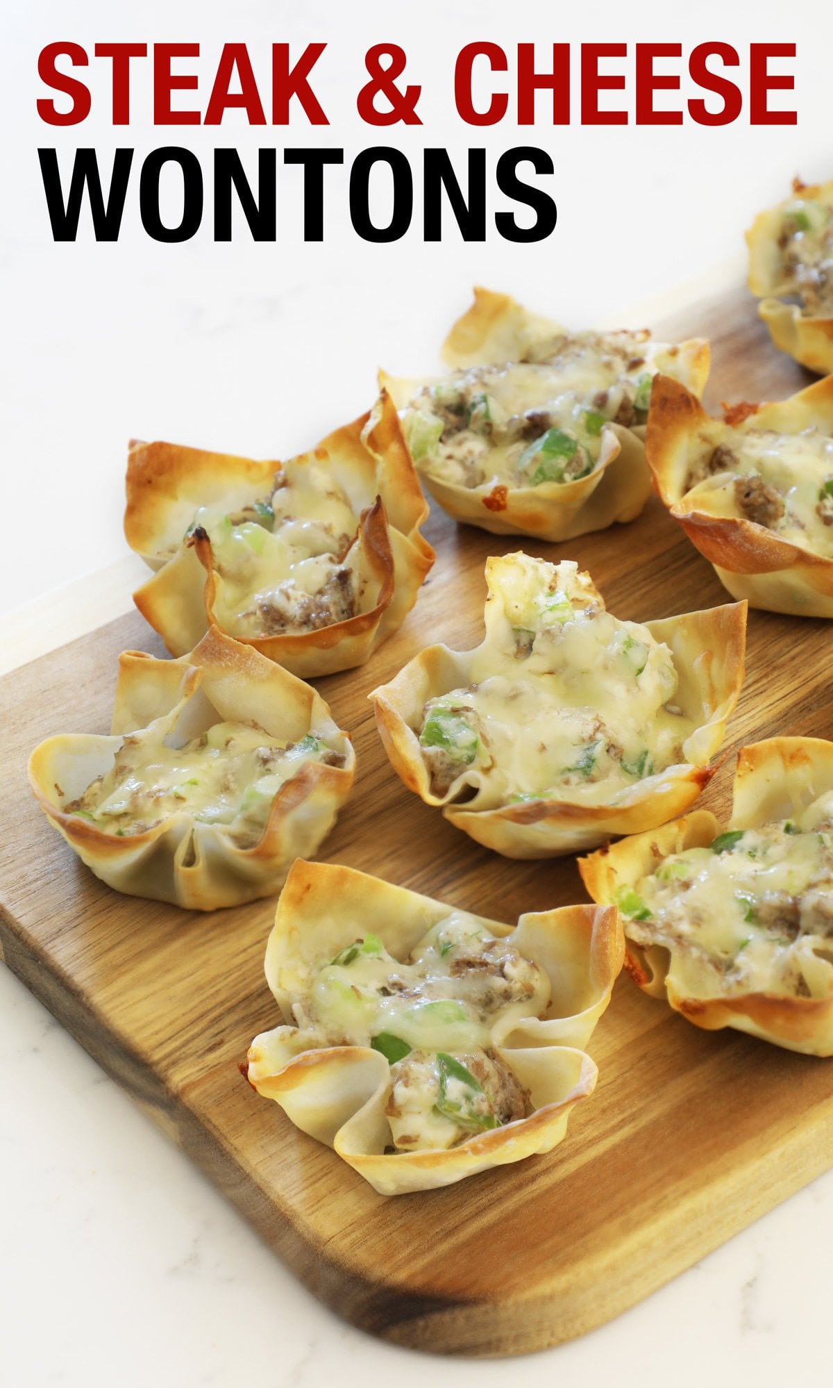 Steak and Cheese Wonton Cups - Weekend Craft