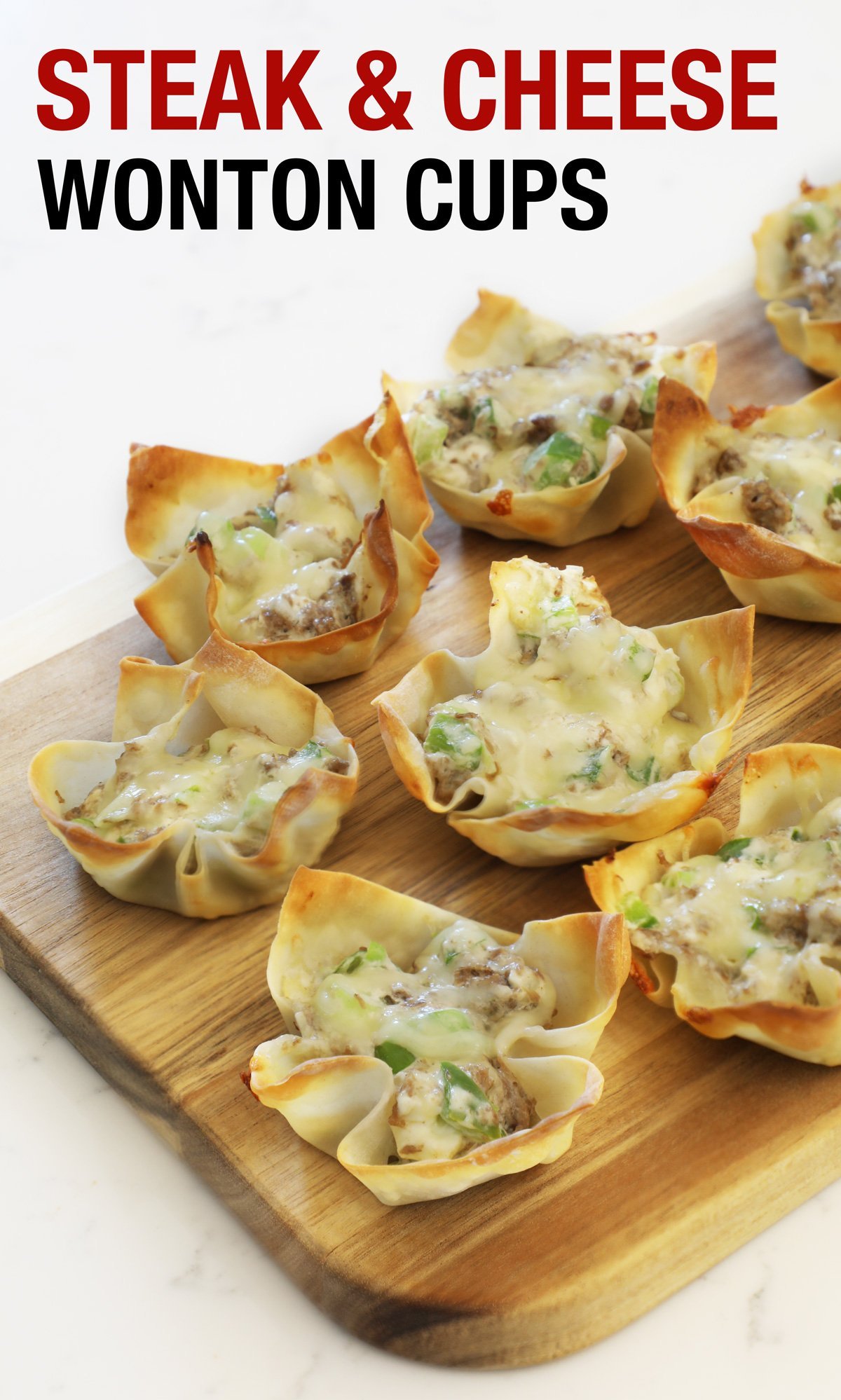 Steak and Cheese Wonton Cups - Weekend Craft